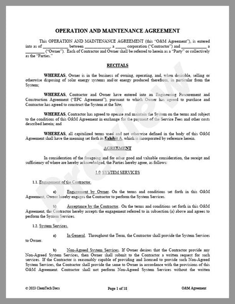 Service Maintenance Agreement Template